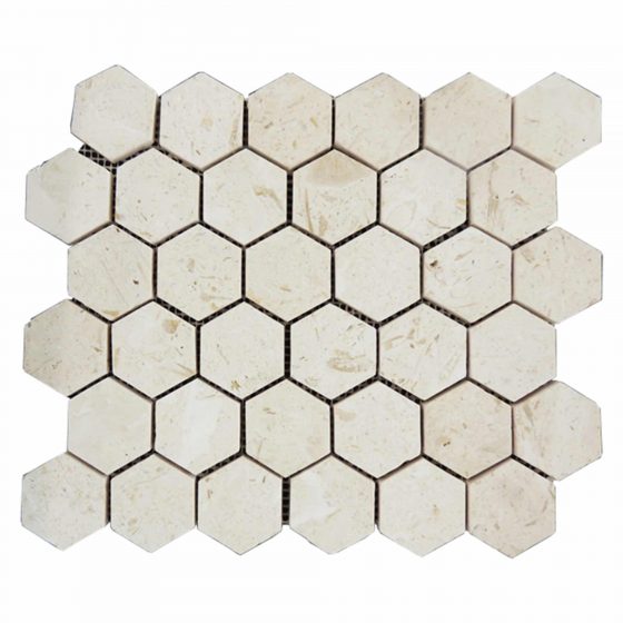 Shell Beige Hexagon Limestone Mosaic – LW Stone