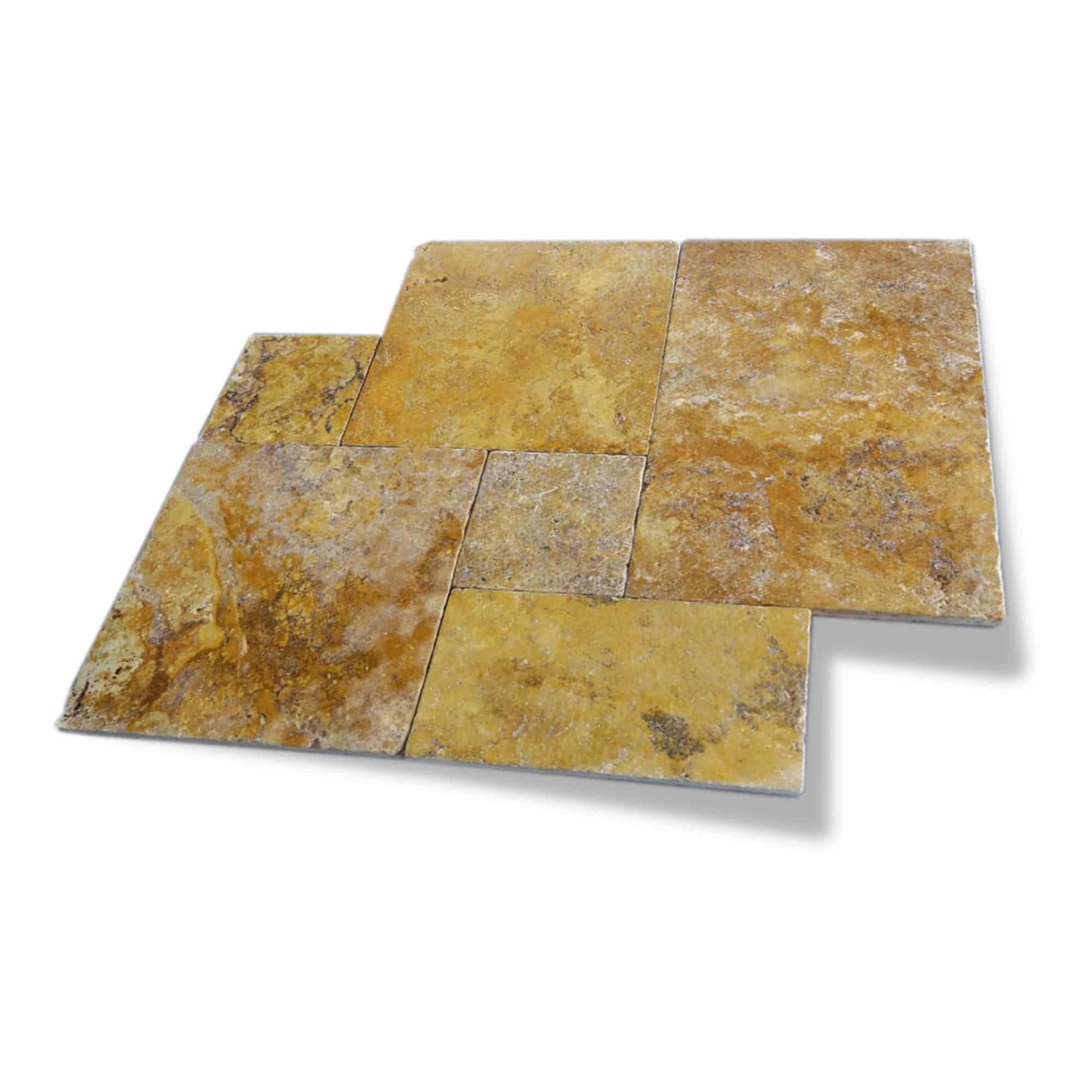 Gold French Pattern Travertine Paver – LW Stone