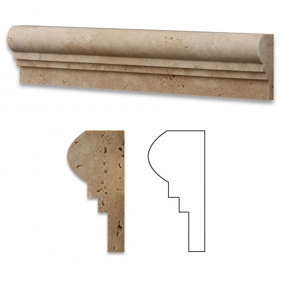 Ivory Double Ogee Travertine Molding – LW Stone