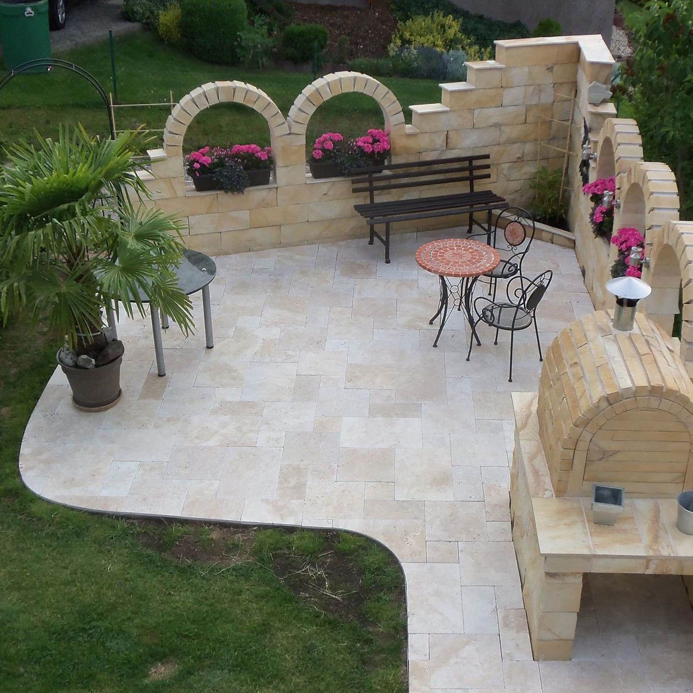 Ivory French Pattern Travertine Paver – LW Stone