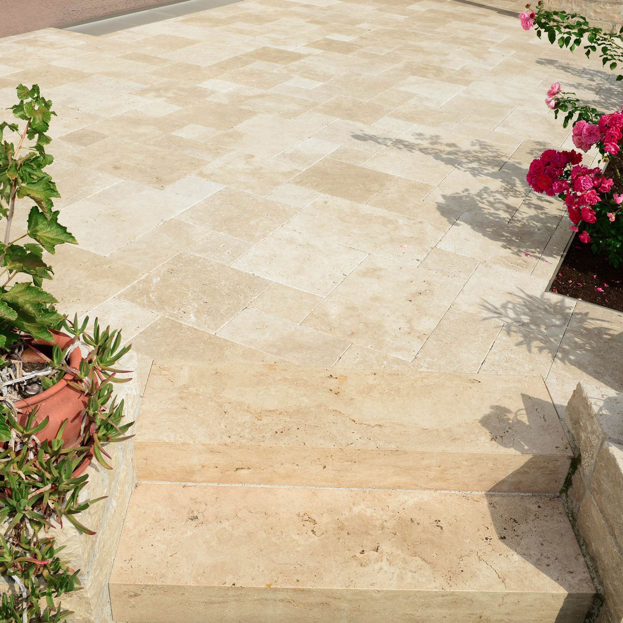 Ivory French Pattern Travertine Paver – LW Stone