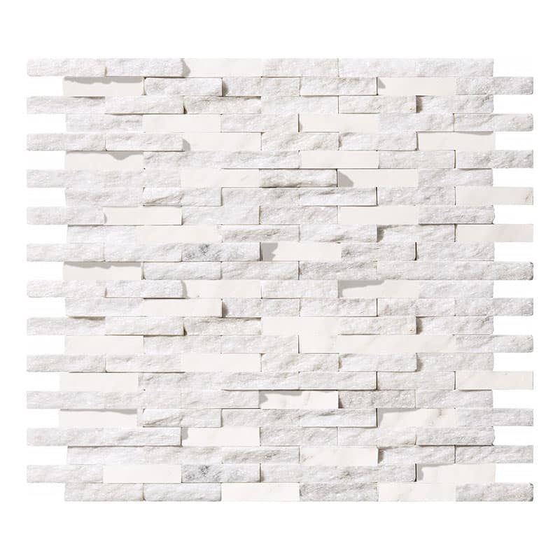 Ice White 1/2″x2″ Honed & Splitface Ledger – LW Stone