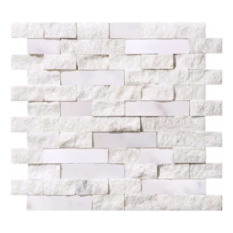 Ice White 1″xRandom” Honed & Splitface Ledger – LW Stone
