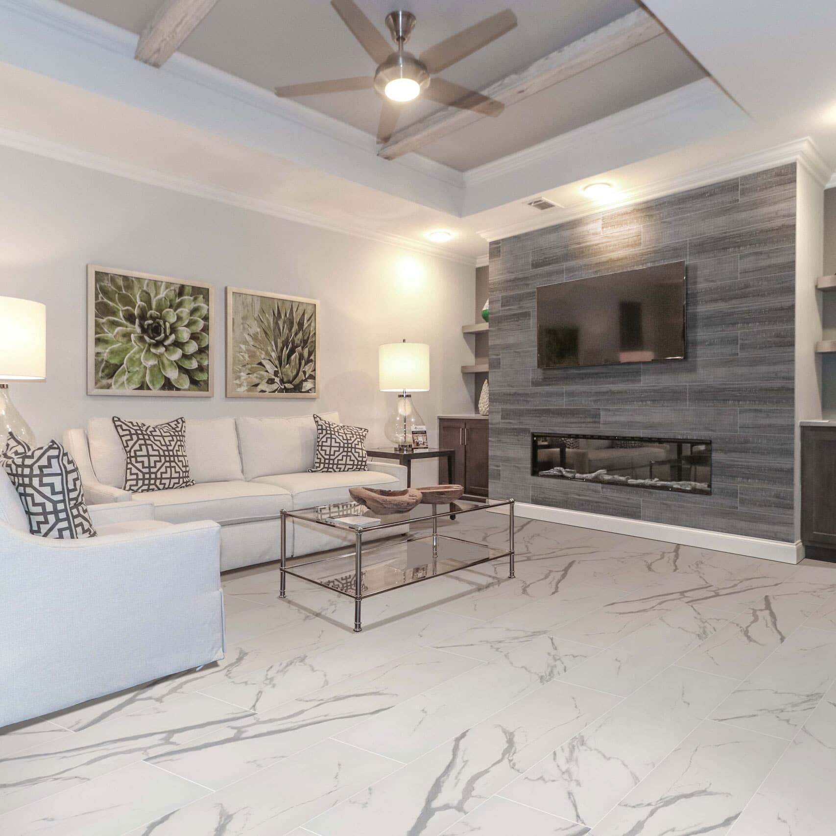 Venato II White 24″x24″ Porcelain Tile – LW Stone