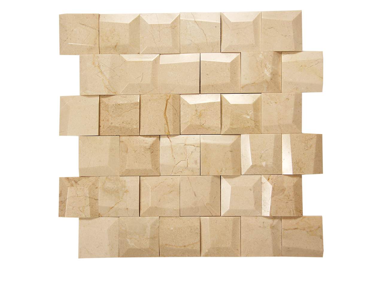 Adamant Crema Marfil Geometric Beveled Marble Mosaic – LW Stone